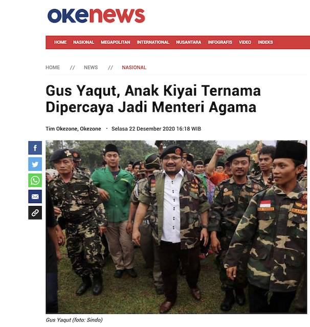 [Cek Fakta] Benarkah Menteri Yaqut Seorang Pendeta dan Bernama Asli ...